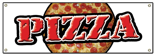 PIZZA BANNER SIGN shop place fresh hot signs subs slice | eBay