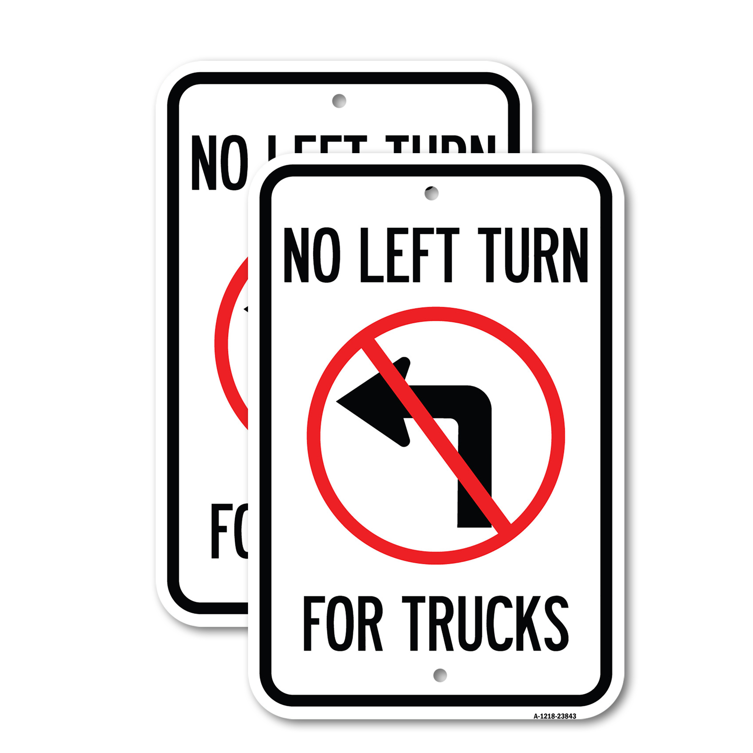 No Left Turn for Trucks with Graphic Heavy Gauge Aluminum Parking Sign ...