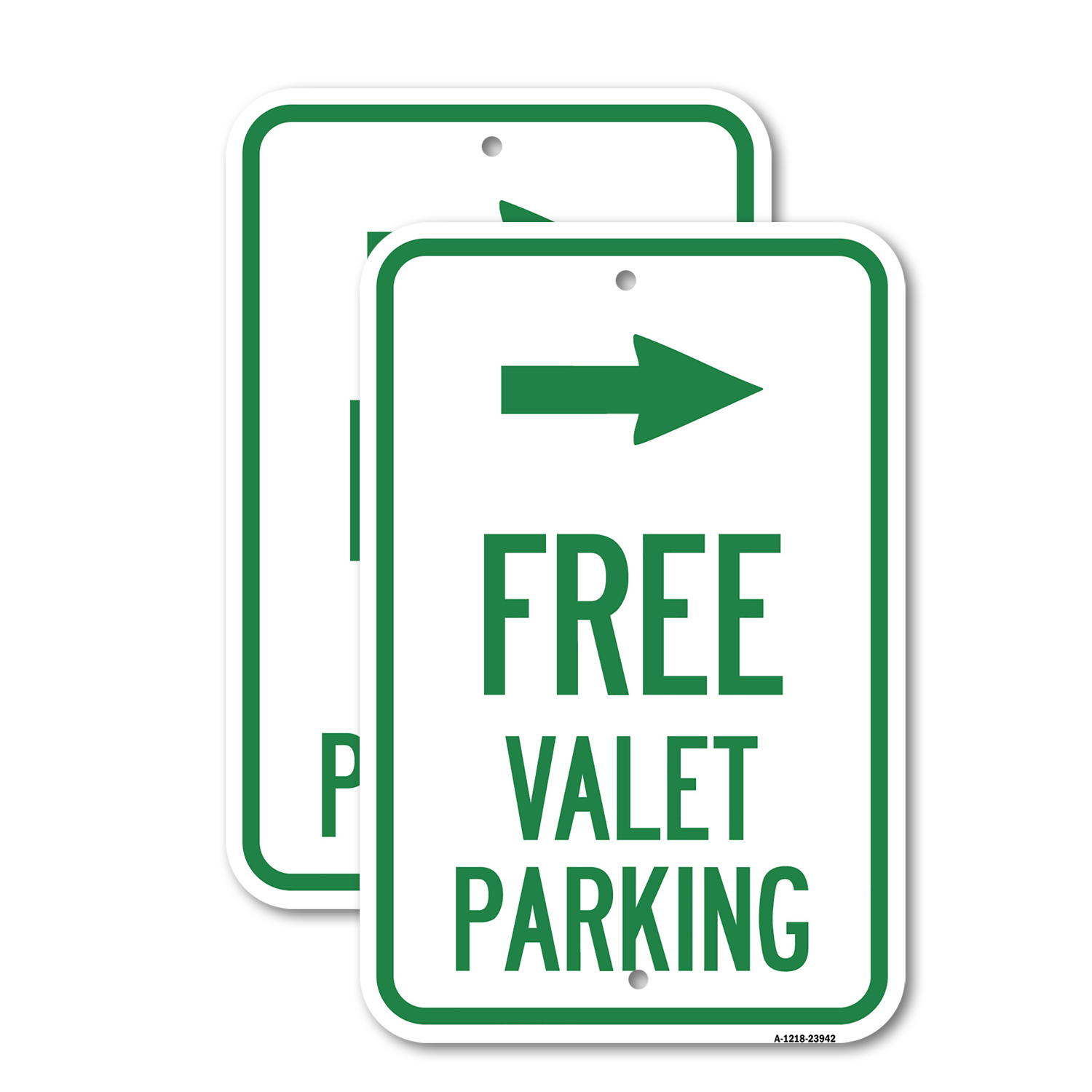 Free Valet Parking with Right Arrow Heavy Gauge Aluminum Parking Sign ...