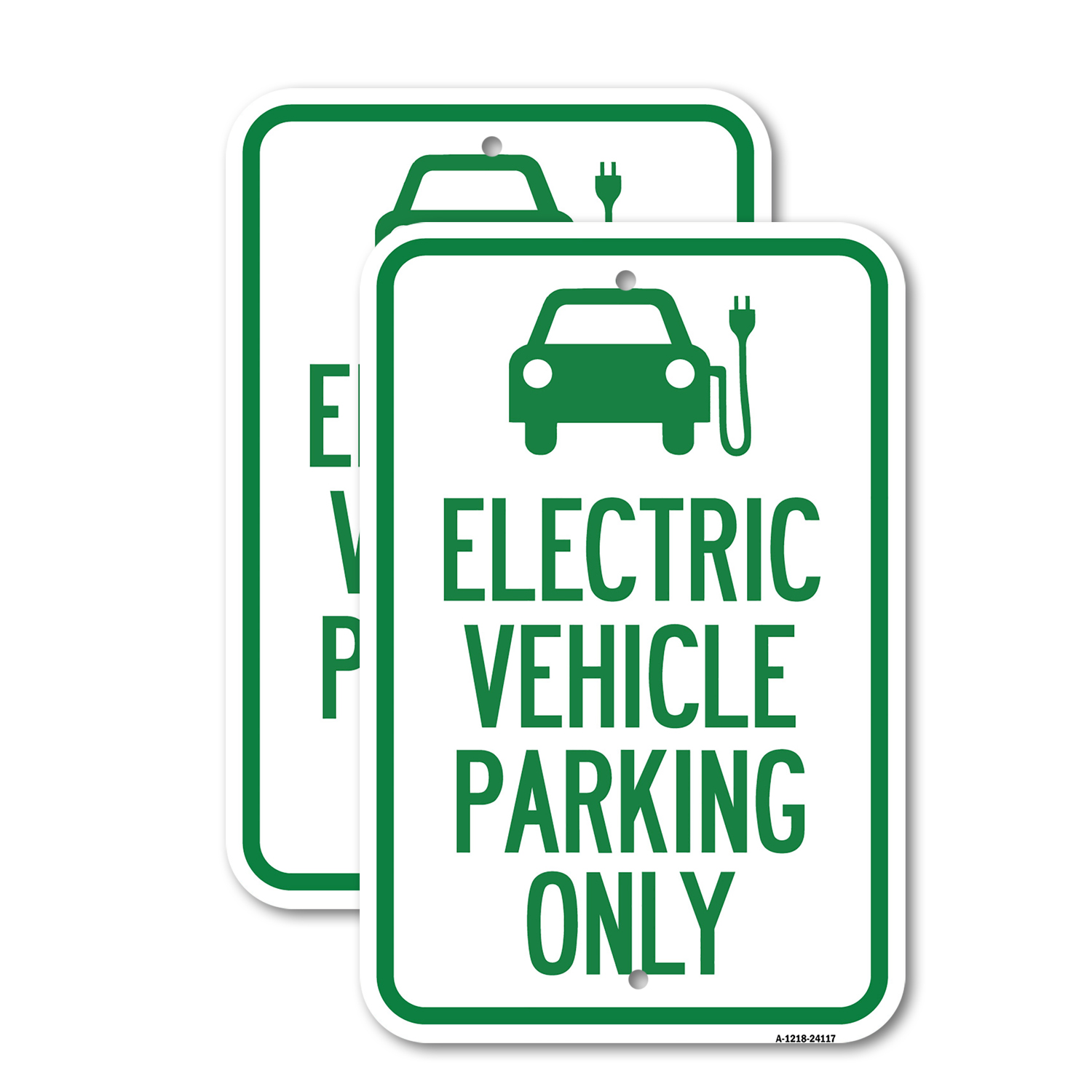 Electric Vehicle Parking Only (With Graphic) Heavy Gauge Aluminum ...