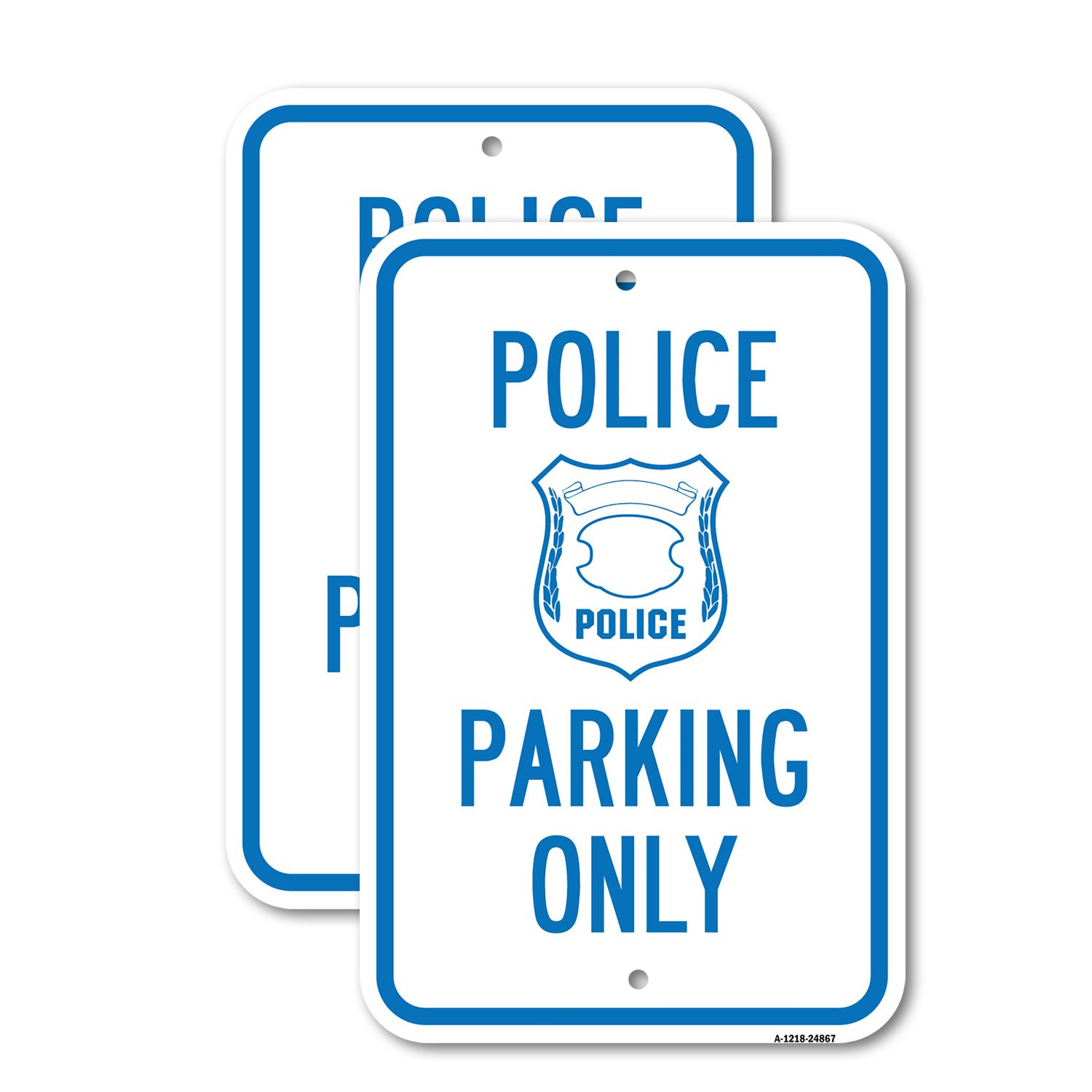 Police Parking Only With Symbol Heavy Gauge Aluminum Parking Sign | eBay