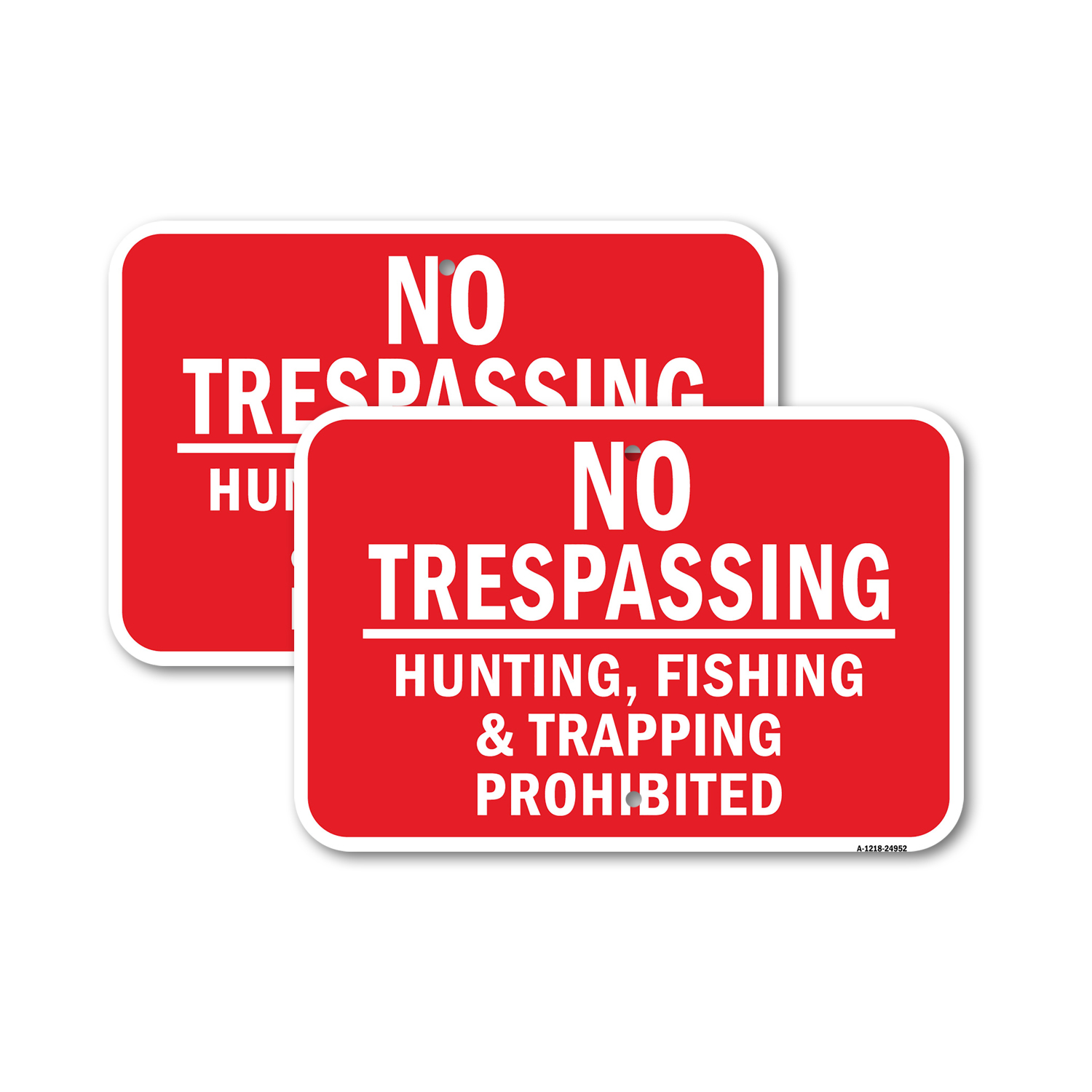 No Trespassing Hunting Fishing & Trapping Prohi Heavy Gauge Metal ...