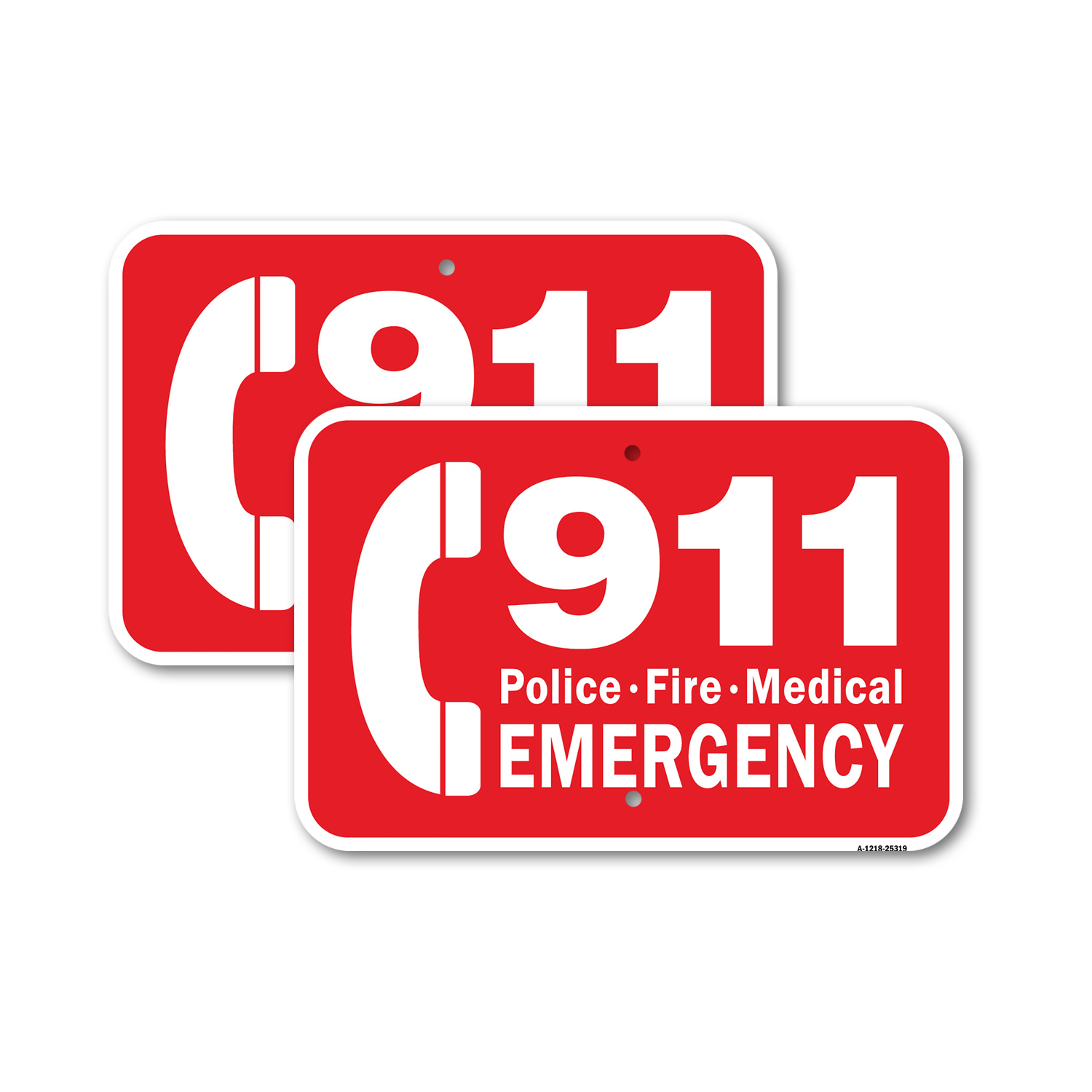 911 Police Fire Medical Emergency Heavy Gauge Aluminum Parking Sign | eBay