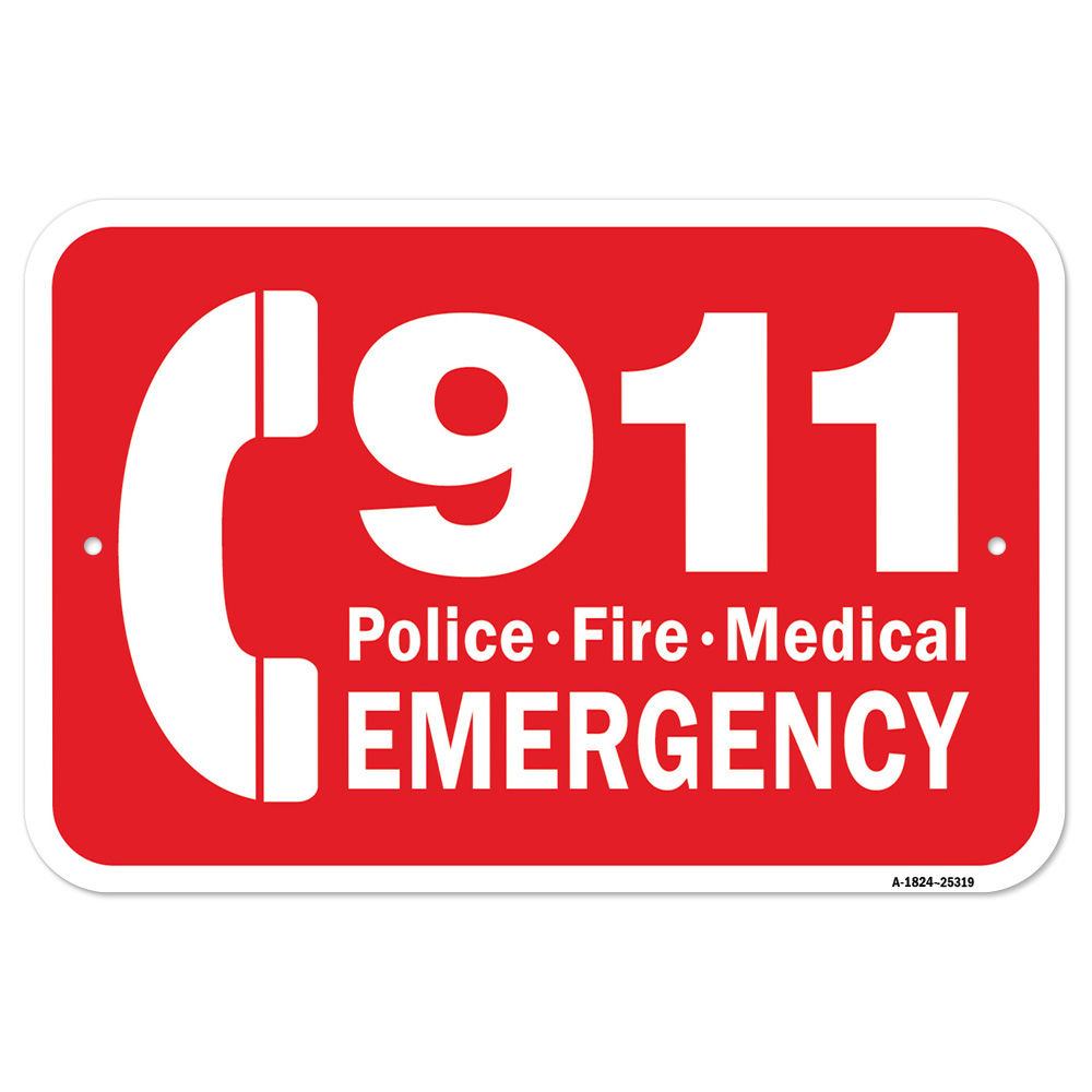 911 Police Fire Medical Emergency Heavy Gauge Aluminum Parking Sign | eBay