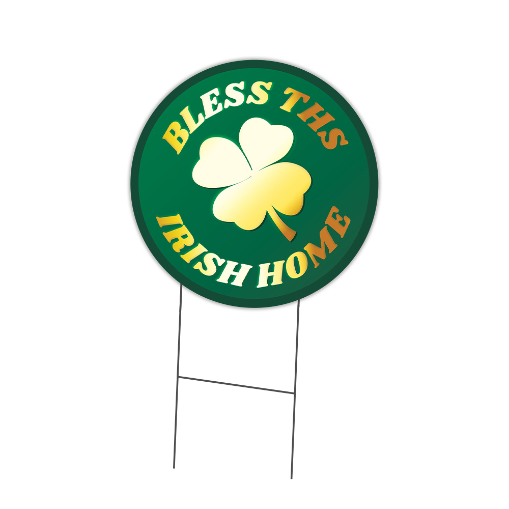 SignMission Bless This Irish Home Circle Yard Sign, Rigid Plastic Or ...