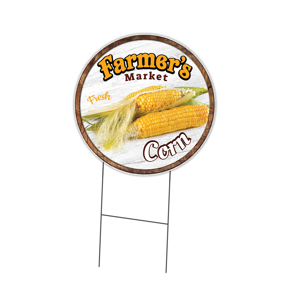 Farmer's Market Corn Circle Yard Sign, Rigid Plastic Or Decal | eBay