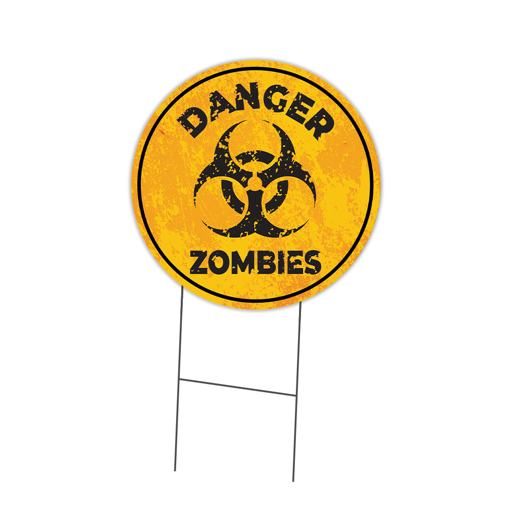 SignMission Danger Zombies Circle Yard Sign, Rigid Plastic Or Decal | eBay
