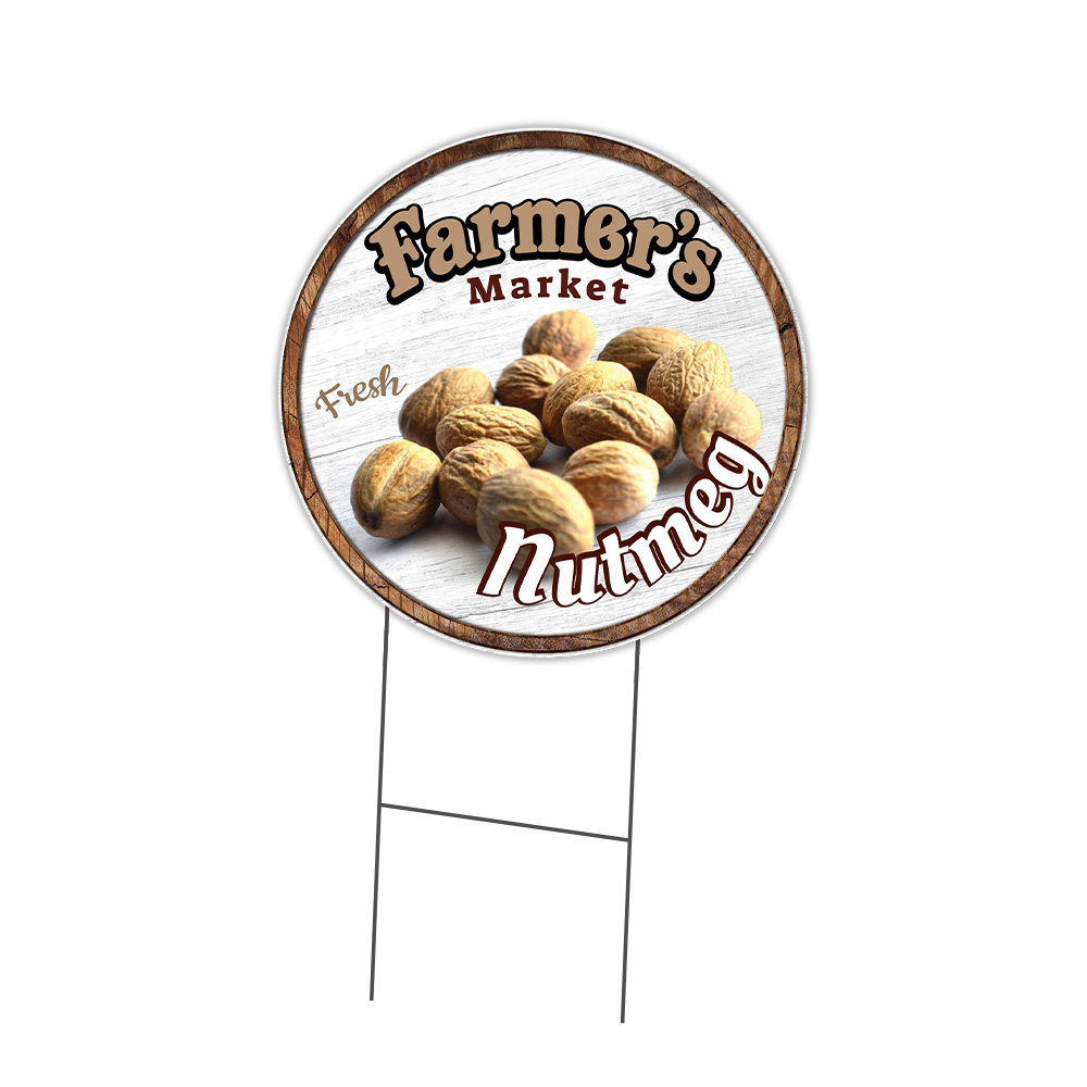 Farmer's Market Nutmeg Circle Yard Sign, Rigid Plastic Or Decal | eBay