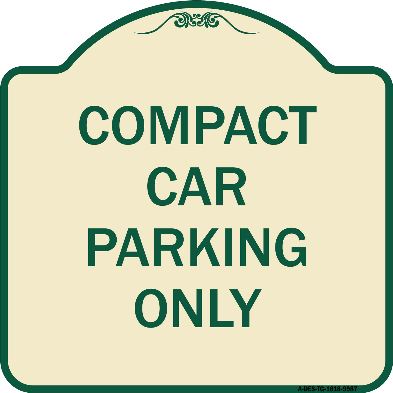 SignMission+Designer+Series+Sign+-+Compact+Car+Parking+Only+%7C+Black+ ...