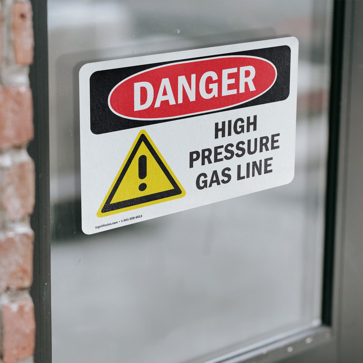 (2 Pack) High Pressure Gas Line OSHA Danger Sign Decal Metal Plastic ...