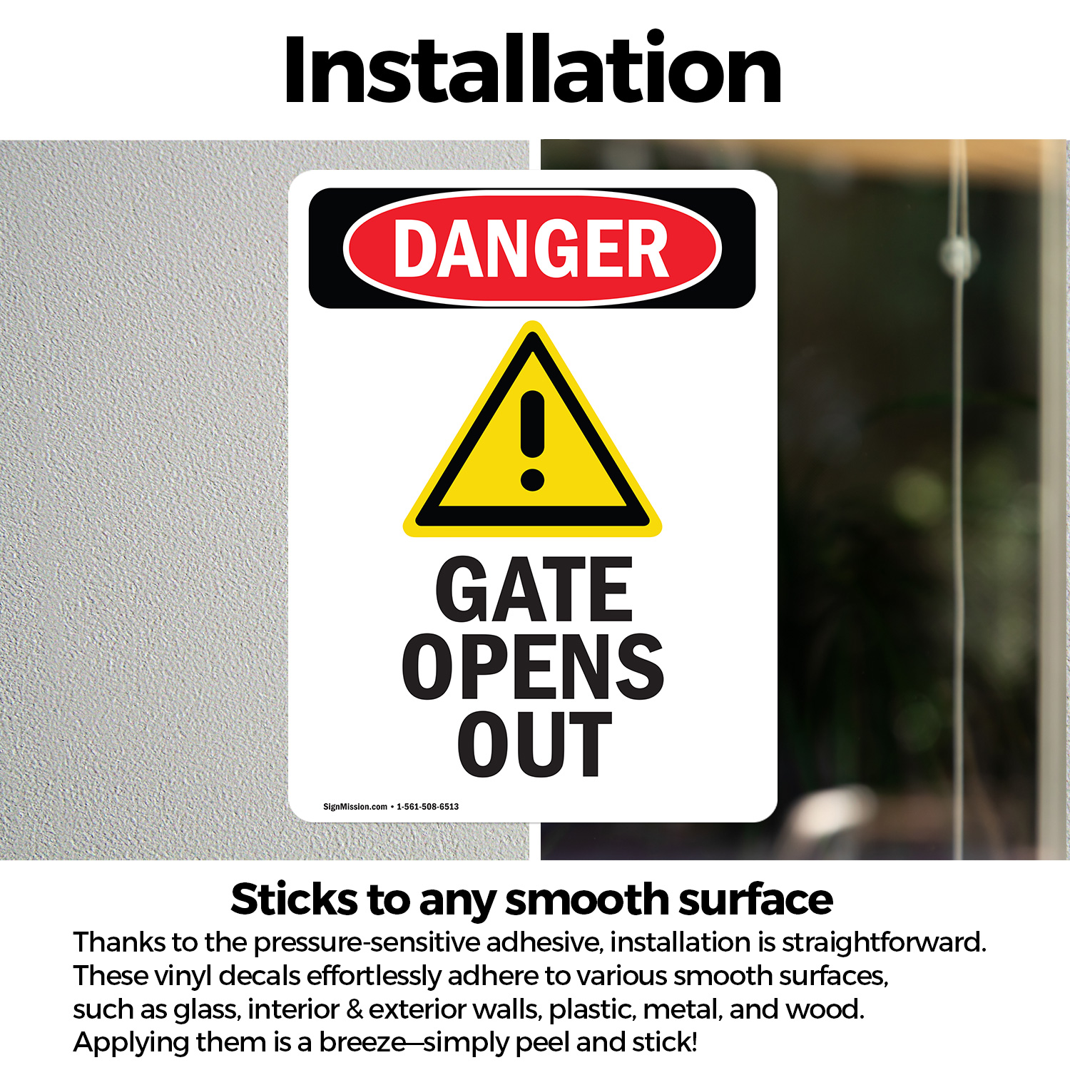 (2 Pack) Gate Opens Out OSHA Danger Sign Decal Metal Plastic | eBay