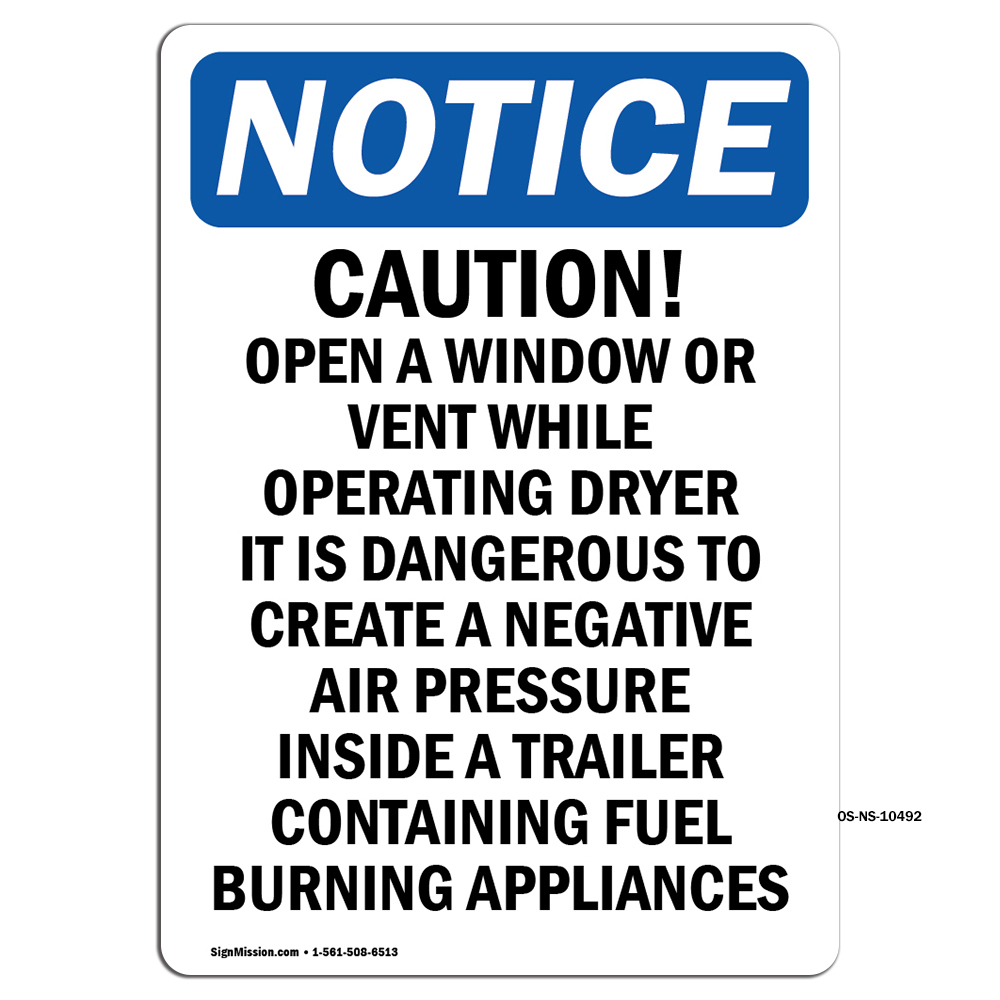 Caution Open A Window Or Vent OSHA Notice Sign Metal Plastic Decal | eBay