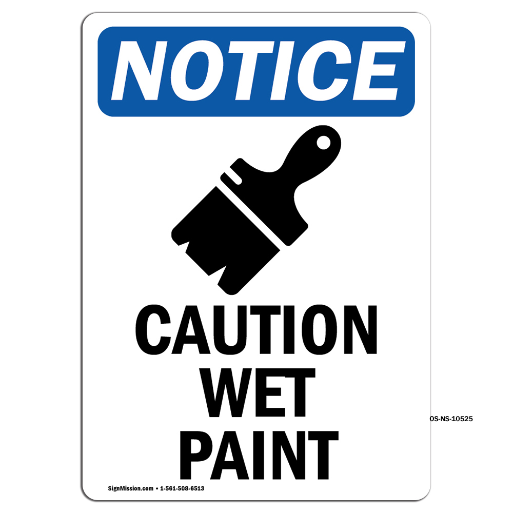 Caution Wet Paint With Symbol OSHA Notice Sign Metal Plastic Decal | eBay