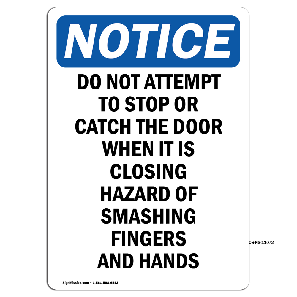 Do Not Attempt To Stop Or Catch OSHA Notice Sign Metal Plastic Decal | eBay