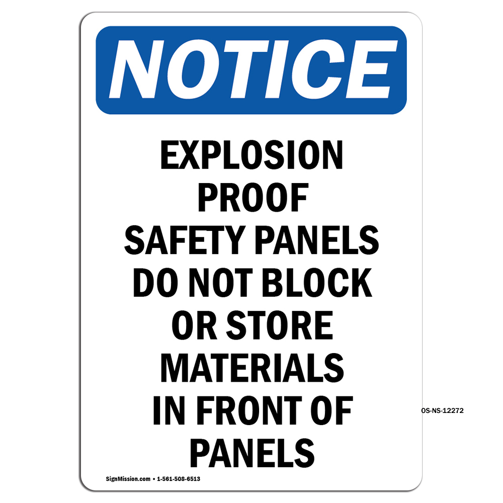 Explosion Proof Safety Panels OSHA Notice Sign Metal Plastic Decal | eBay
