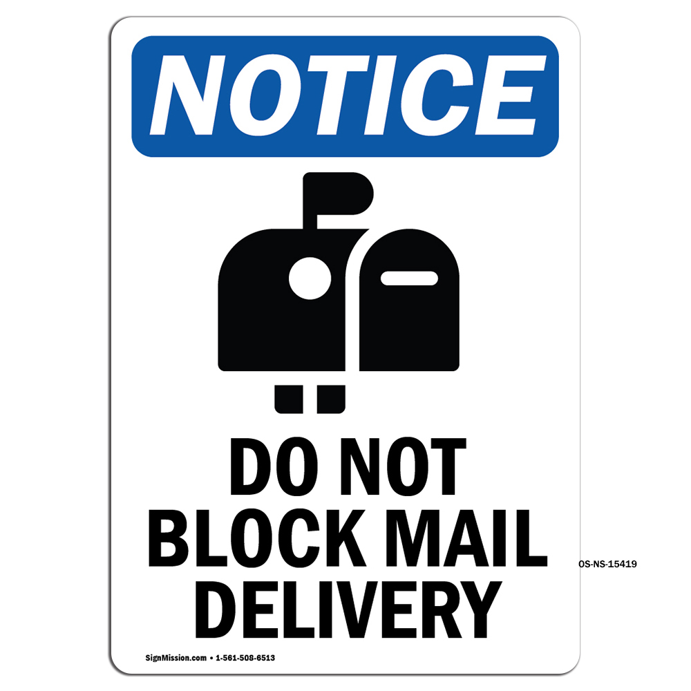 NOTICE Do Not Block With Symbol OSHA Notice Sign Metal Plastic Decal | eBay
