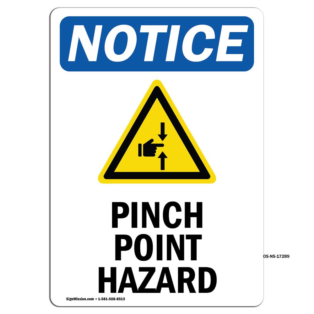 Pinch Point Hazard With Symbol OSHA Notice Sign Metal Plastic Decal | eBay