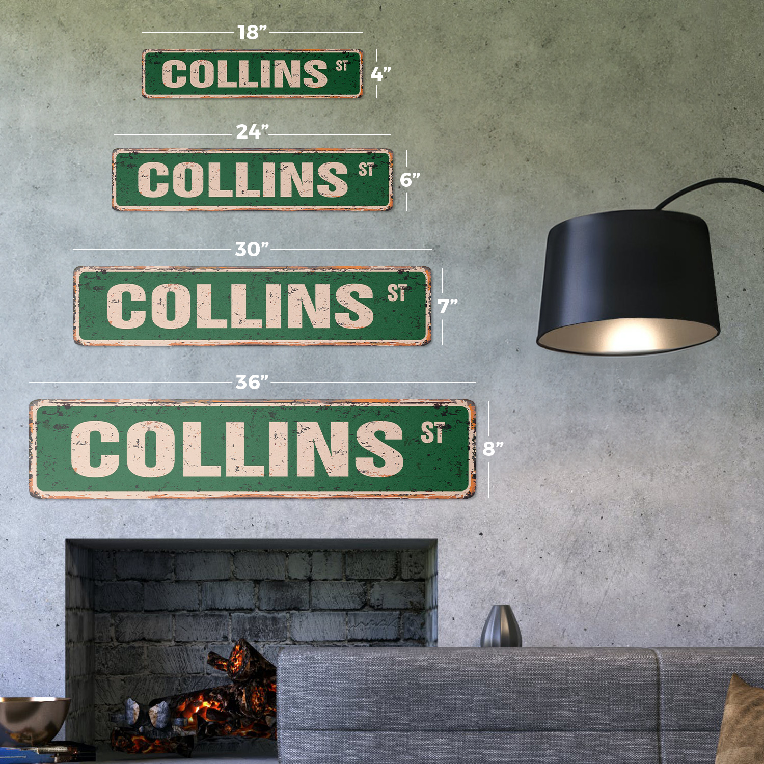 COLLINS Vintage Street Sign Childrens Name Room Metal Sign | eBay