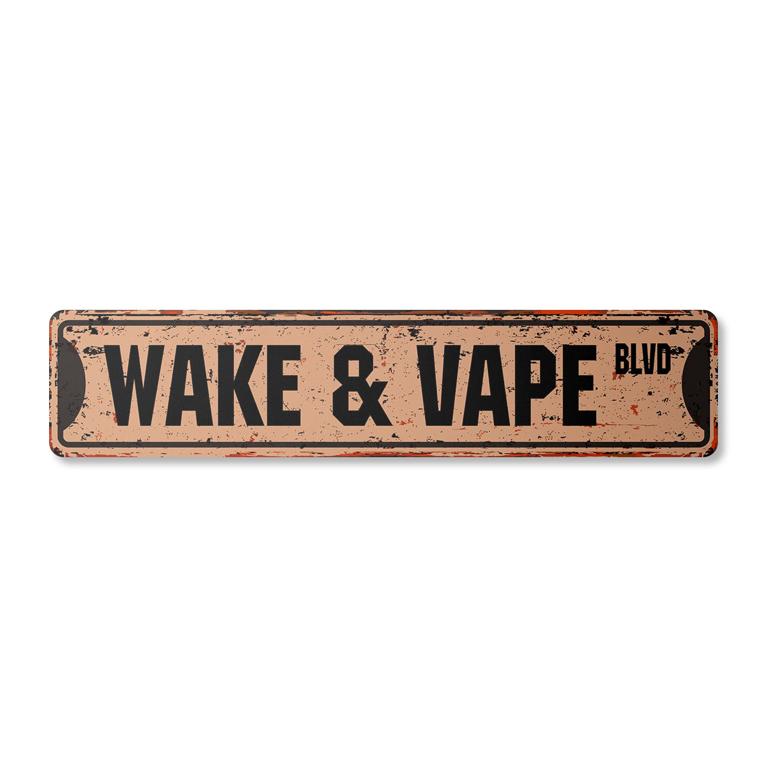 WAKE & VAPE Vintage Street Sign Metal Plastic weed marijuana vapor drug ...
