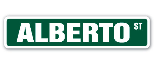 ALBERTO Street Sign Childrens Name Room Metal Sign Decal | eBay