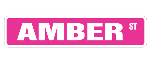 AMBER Street Sign Childrens Name Room Metal Sign Decal | eBay