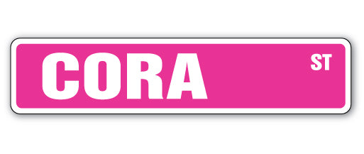 CORA Street Sign Childrens Name Room Metal Sign Decal | eBay