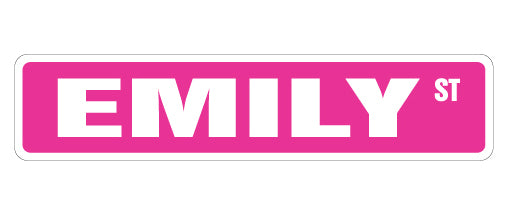EMILY Street Sign Childrens Name Room Metal Sign Decal | eBay
