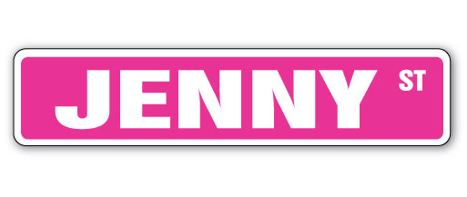 JENNY Street Sign Childrens Name Room Metal Sign Decal | eBay