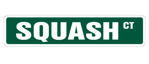 SQUASH Street Sign Metal Plastic Decal racquet player ball court lover ...