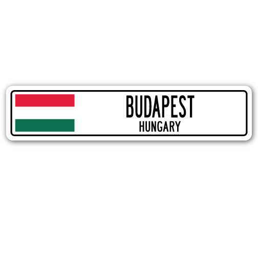 BUDAPEST HUNGARY Street Sign Hungarian flag city country road wall gift ...