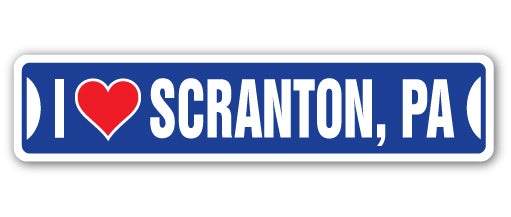 I LOVE SCRANTON PENNSYLVANIA Street Sign pa city state us wall road ...