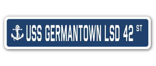 USS GERMANTOWN LSD 42 Street Sign us navy ship veteran sailor gift | eBay
