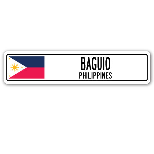 BAGUIO PHILIPPINES Street Sign Filipino flag city country road wall ...