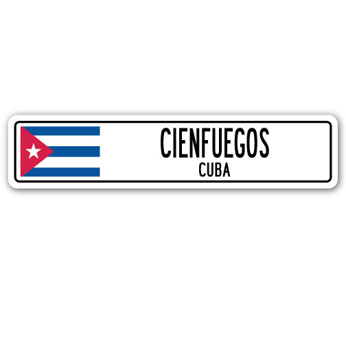CIENFUEGOS CUBA Street Sign Cuban flag city country road wall gift | eBay