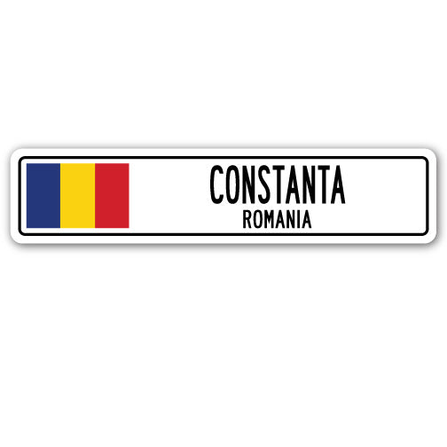 CONSTANTA ROMANIA Street Sign Romanian flag city country road wall gift ...