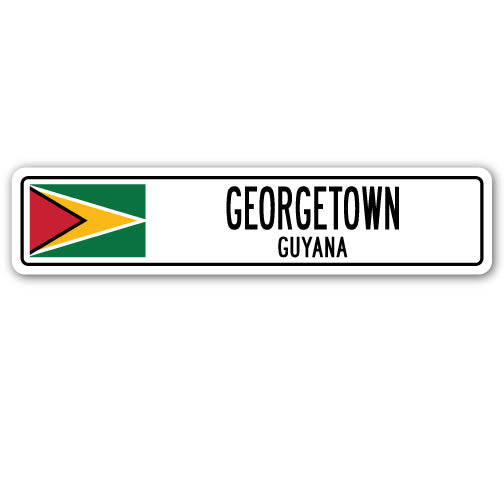 GEORGETOWN GUYANA Street Sign Guyanese flag city country road wall gift ...