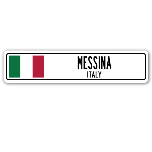 MESSINA ITALY Street Sign Italian flag city country road wall gift | eBay