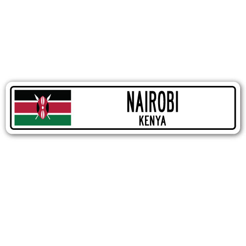 NAIROBI KENYA Street Sign Kenyan flag city country road wall gift | eBay
