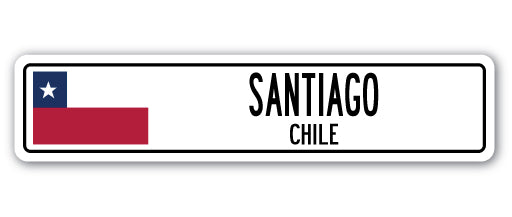 SANTIAGO CHILE Street Sign Chilean flag city country road wall gift | eBay