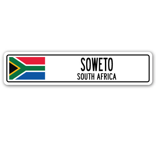 SOWETO SOUTH AFRICA Street Sign South African flag city country road ...