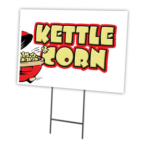 Kettle Corn Yard Sign & Stake outdoor plastic coroplast window | eBay