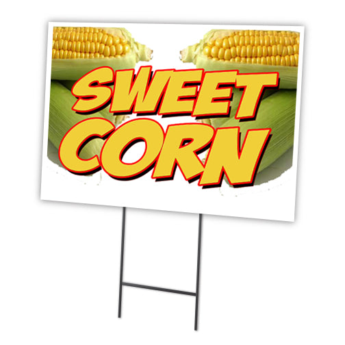 Sweet Corn Yard Sign & Stake outdoor plastic coroplast window | eBay
