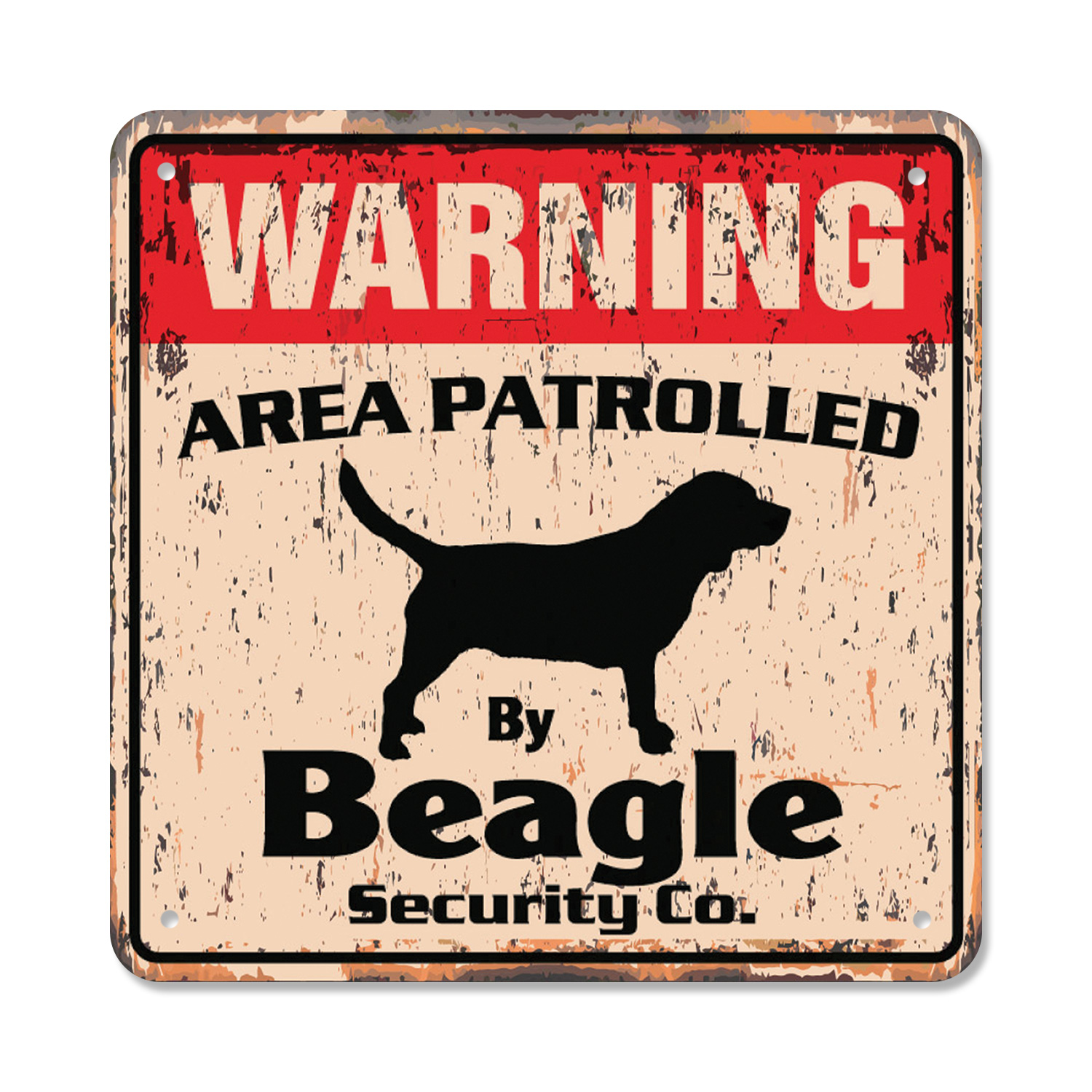 BEAGLE Vintage Security Plastic Sign Area Patrolled pet vet dog puppy ...